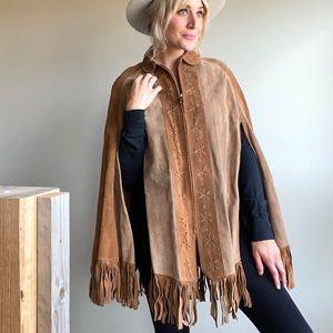 Vintage | Jackets & Coats | Vintage Leather Poncho | Poshmark